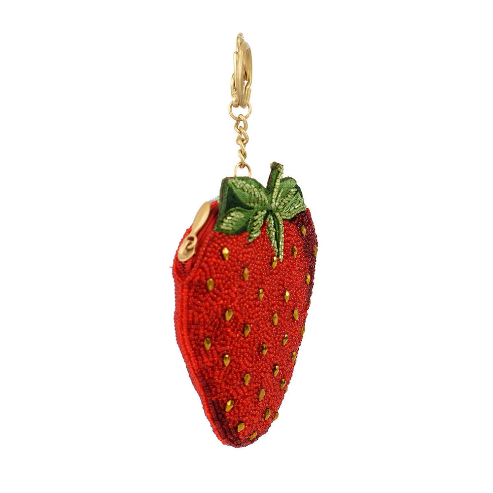Berry Beautiful Beaded Strawberry Coin Purse Key Fob - Mary Frances