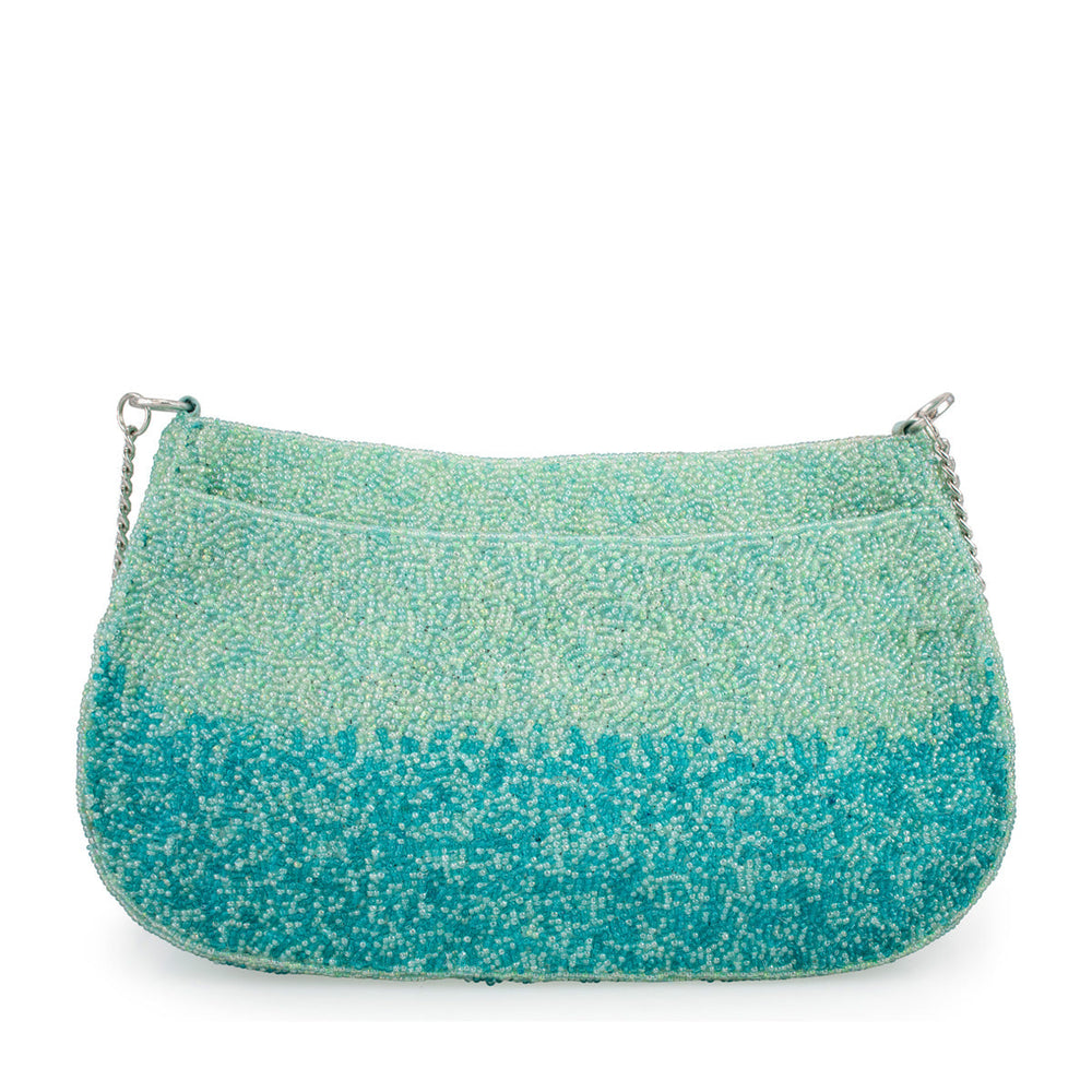 Flirty Flamingos Beaded Crossbody Clutch Handbag
