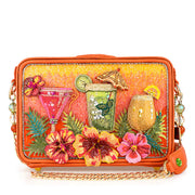 Relax and Rewind Beaded Tropical Cocktails Shoulder Handbag Purse