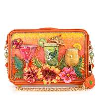 Relax and Rewind Beaded Tropical Cocktails Shoulder Handbag Purse