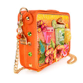 Relax and Rewind Beaded Tropical Cocktails Shoulder Handbag Purse