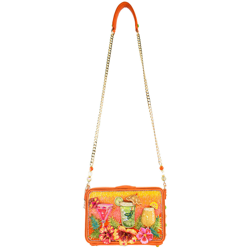 Relax and Rewind Beaded Tropical Cocktails Shoulder Handbag Purse