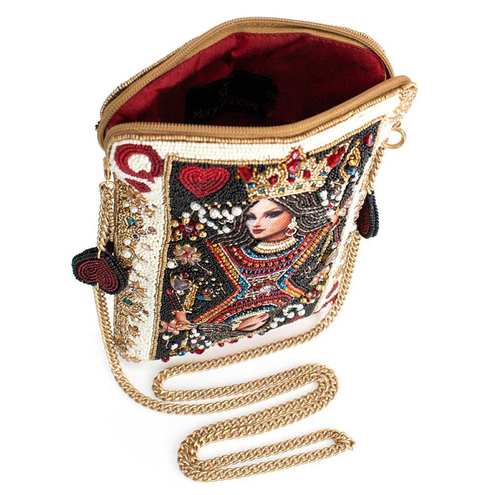 The Queen Beaded Queen of Hearts Mini Crossbody Handbag - Mary Frances