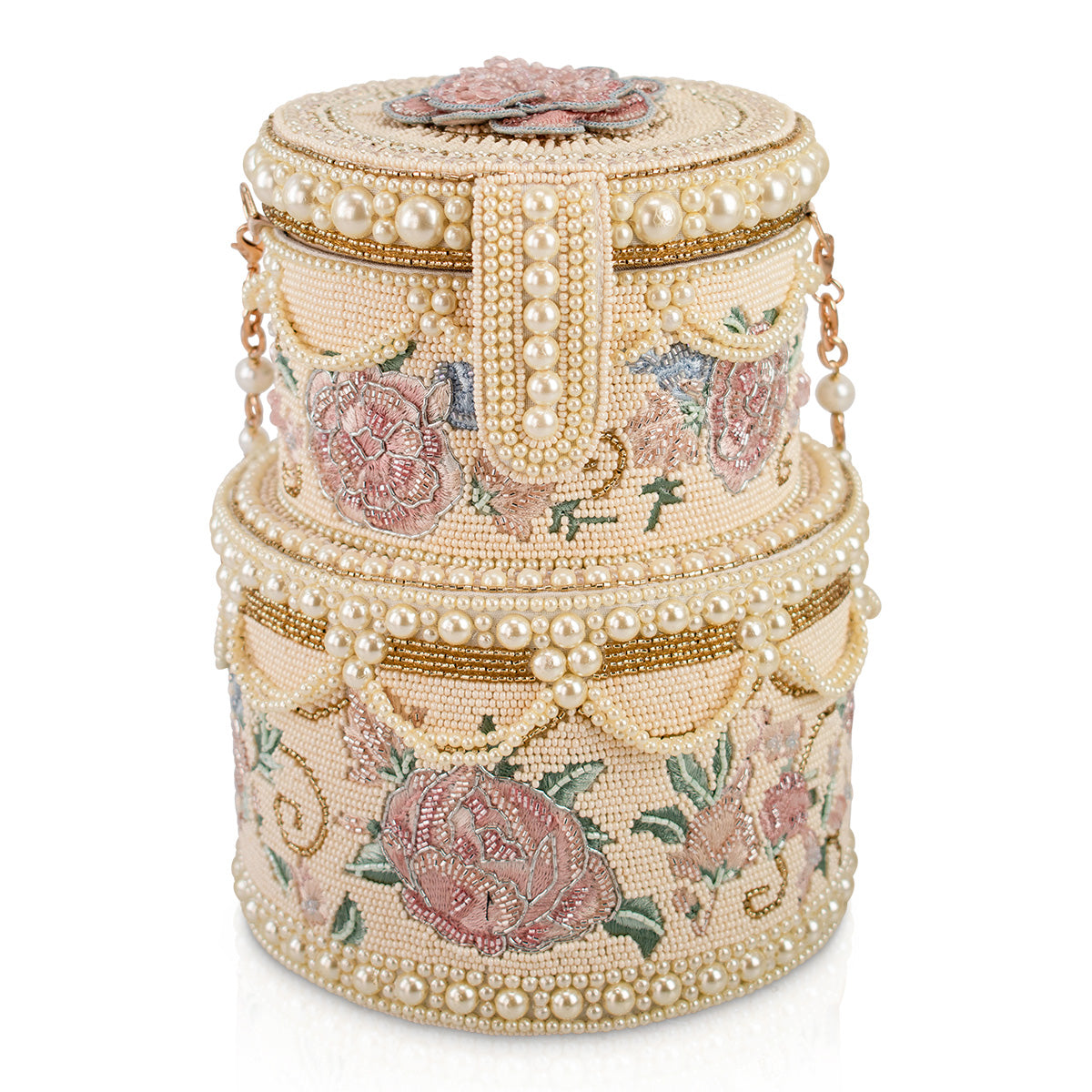 Top This Wedding Cake Top Handle Beaded Bag
