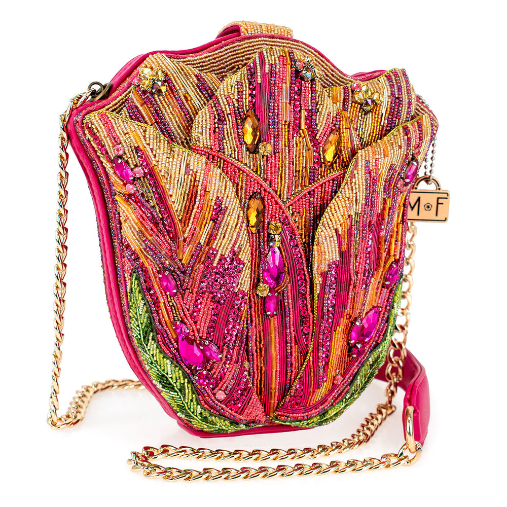 Treasured Tulip Beaded Flower Crossbody Handbag - Mary Frances