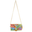 Tropics Beaded Colorful Leaves Crossbody Clutch Handbag Purse
