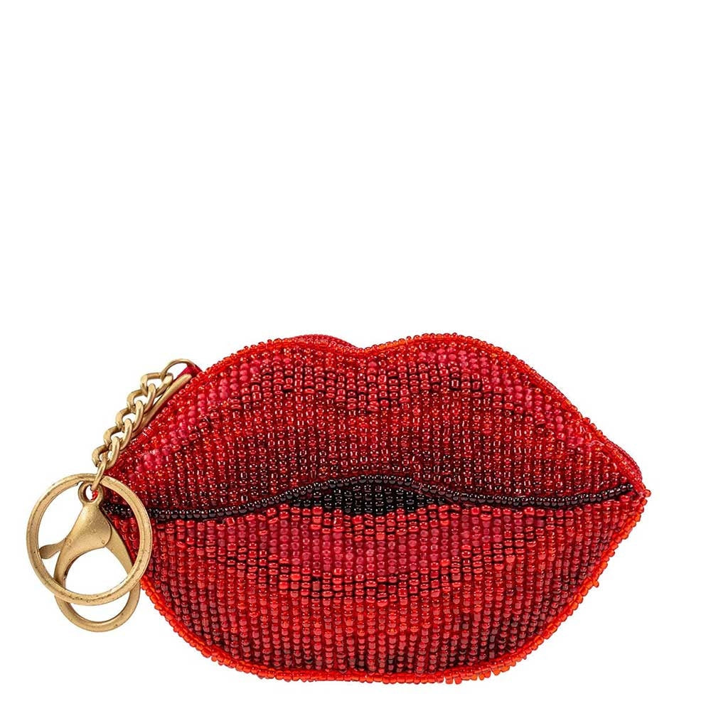 XOXO Beaded Lips Coin Purse/Key - Mary Frances